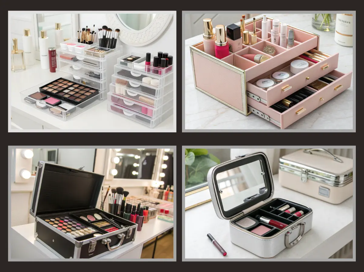 Cosmetic Box for Home, Travel, and Salon Use