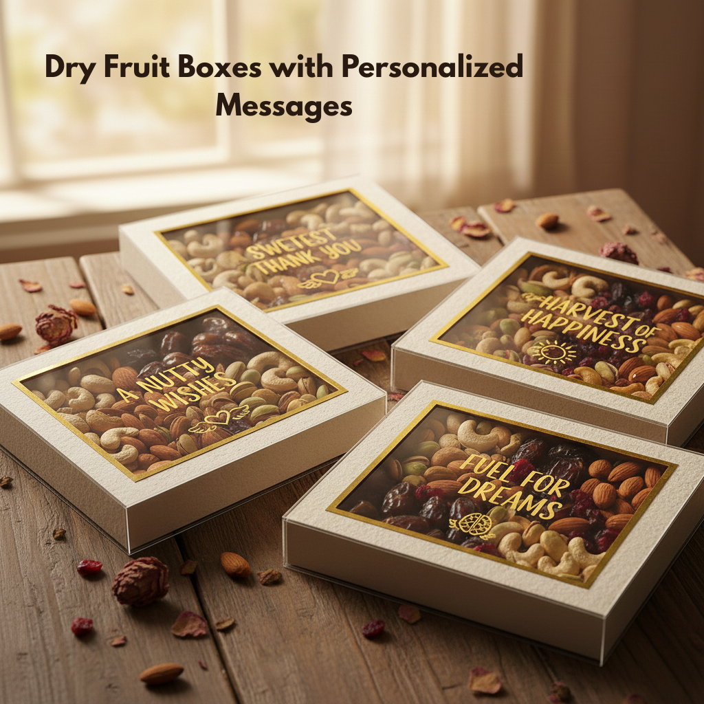 Dry Fruit Boxes with Personalized Messages for Unique Gifts